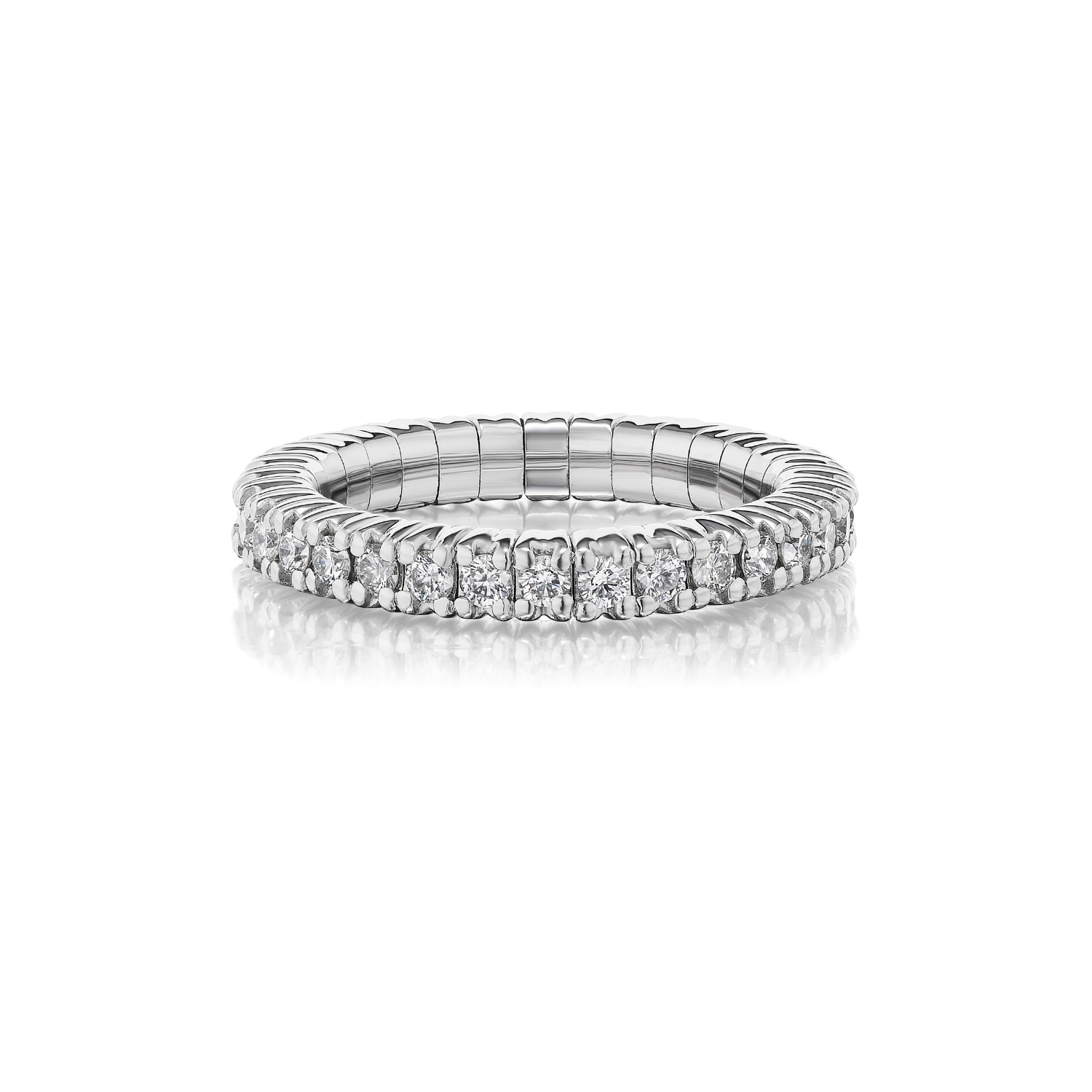 White Diamond Single Line Stretch Ring – David Weisz