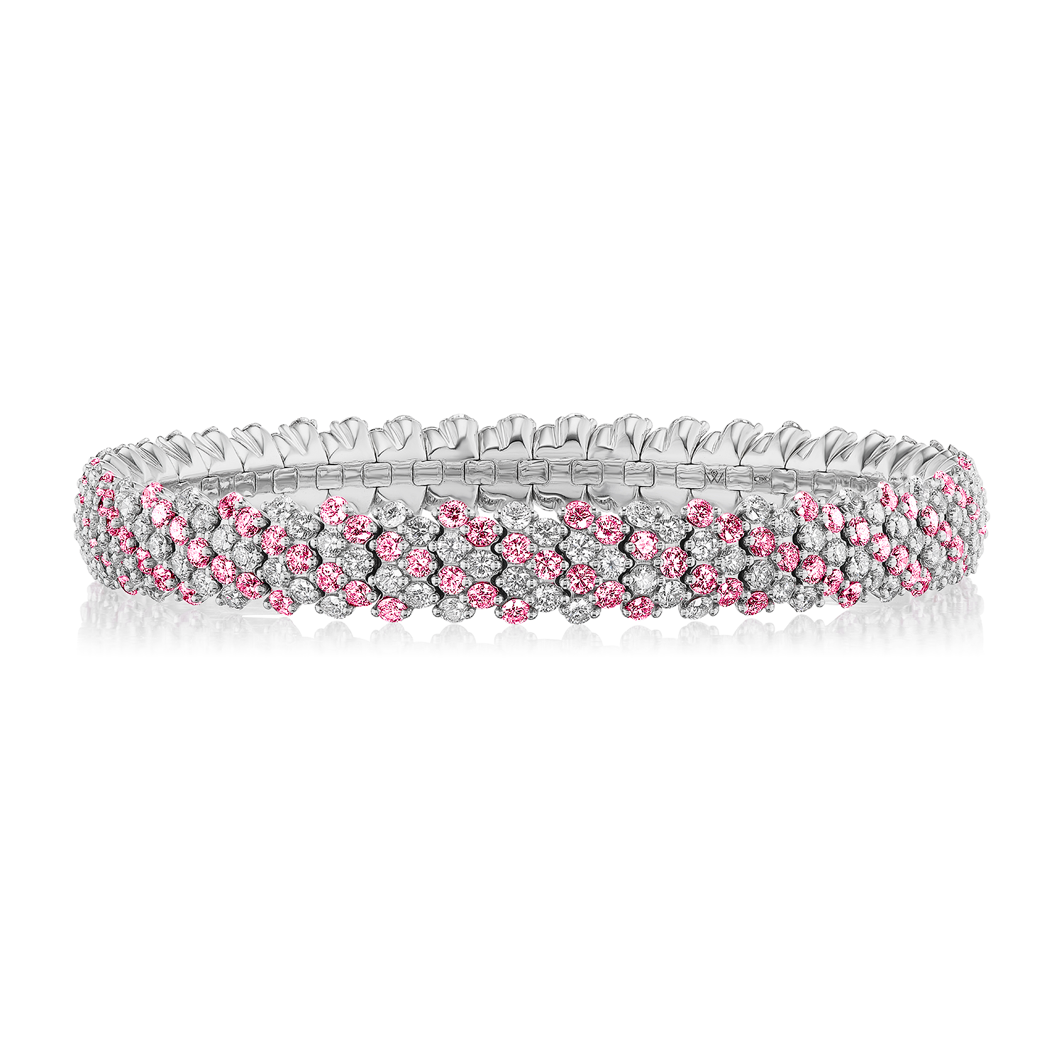 Pink Sapphire Multi Row Stretch Bracelet – David Weisz
