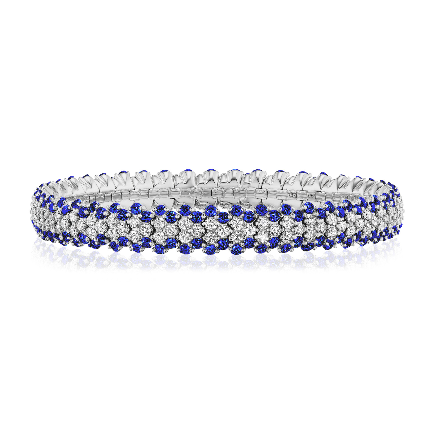 Blue Sapphire Multi Row Stretch Bracelet – David Weisz